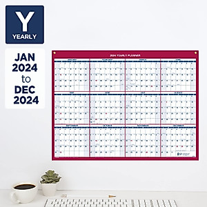 AT-A-GLANCE 2024 Erasable Calendar, Dry Erase Wall Planner, 12" x 16", Small, Vertical/Horizontal, Reversible, Compact (PM330B2824)