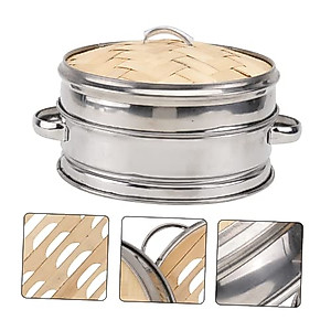 TIDTALEO 1 Set Steamer Wooden Cooking Utensils Chicken Breadt Asian Cookware Sticky Chinese Steamer Basket Soup Dumpling Steamer Basket Steamer with Lid Steamer for Dumpling Food Steamer