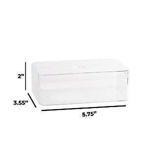 Hammont Clear Acrylic Boxes - 8 Pack - 5.75"x3.55"x2" - Small with Round Edges Lucite Boxes for Gifts, Weddings, Party Favors, Treats, Candies & Accessories, Plastic Storage Boxes