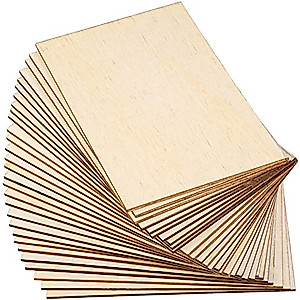 Unfinished Wood, 15 Pack Basswood Sheets for Crafts, Craft Wood Board for House Aircraft Ship Boat Arts and Crafts, School Projects, Wooden DIY Ornaments(150x100x2mm)