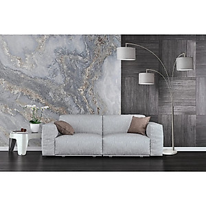 Adesso 4250-22 Bowery 3-Arm Arc Lamp, 74 in, 3 x 100W Incandescent/26W CFL, Brushed Steel Finish, 1 Floor Lamp , Grey