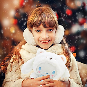 13.7" Cute Anime Plush Doll, Lovely Plush Stuffed Animal, Anime Cute Soft Plush Figure Toy, Pillow Plush Gift Filler Birthday Gift for Kids (White-Cinna)