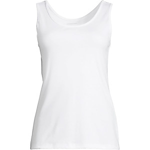 Lands' End Womens Cotton Tank Top White Plus 2X