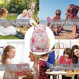 LOIDOU Mesh Backpack for Toddler Girls Semi-Transparent Mesh Bookbag 15 Inch Preschool Kindergarten Backpacks See Through Sturdy School Bags for Travel Beach Hiking Swim