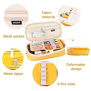 Oyachic Big Capacity Pencil Case Telescopic Pencil Pouch Zipper Pen Bag Canvas Markers Organization Makeup Bag Stationery Box Pencil Holder Office School Supplies