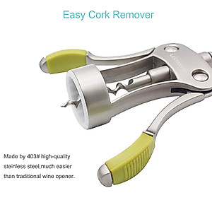Stainless Steel Wing Corkscrew Wine Opener, Waiters Corkscrew Cork and Beer Cap Bottles Opener Remover, Used in Kitchen Restaurant Chateau and Bars
