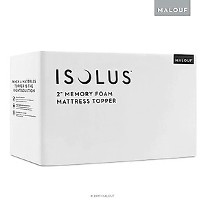 ISOLUS 2 Inch Ventilated Memory Foam Mattress Topper - 3 Year U.S. Warranty - Twin, White, IS20TT45MT