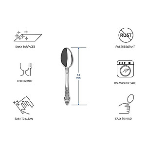 Tea Spoon Table Spoon Flatware Set Stainless Steel Tableware Dinnerware Cutlery Silverware Dishwasher Safe (Tea Spoon)