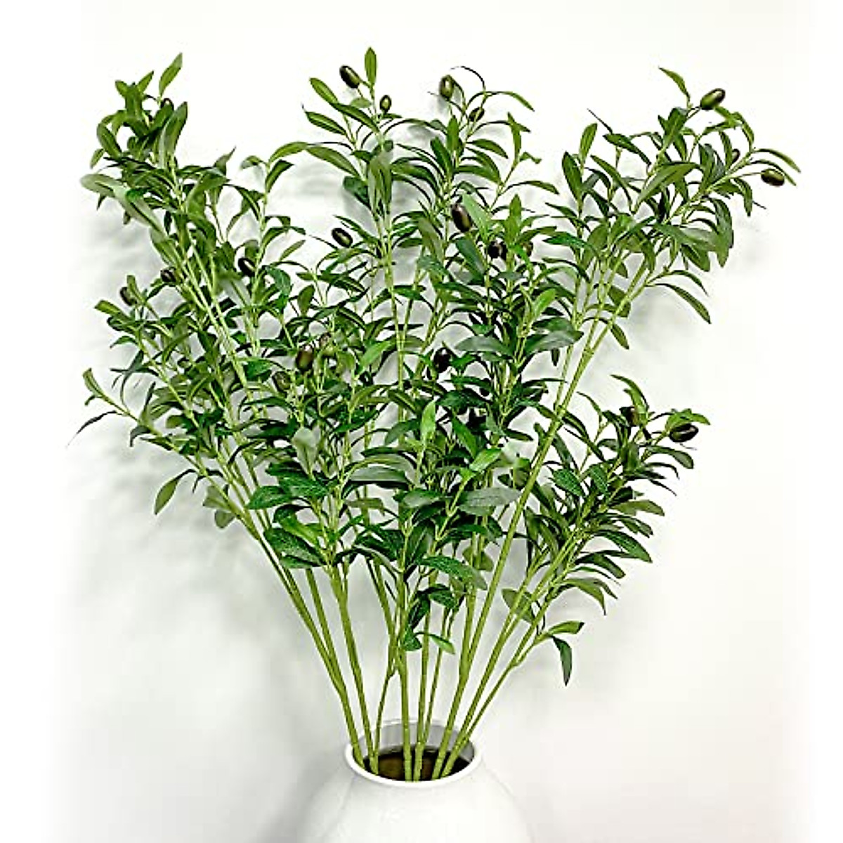 Zen Lyfe 39" Tall Faux Olive Branches 3 Pcs (Total 18 Branches) for Vases Olive Branches with Olives Greenery Stems Plants Home Decor Indoor Outdoor Wedding Decoration