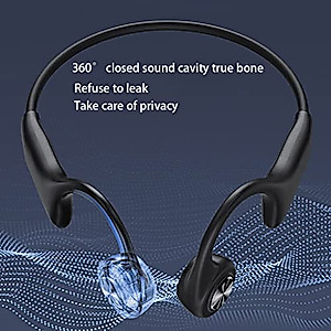 LIHONK Bone Conduction, Bluetooth Headset, Wireless Sports, Non-in-Ear, Running, Ear-Mounted, fallproof, Noise Reduction, Lightweight Body (Color : Red)