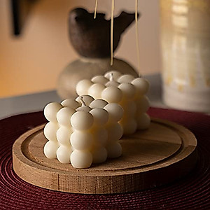 Hygge & Cwtch Bubble Candle | Handmade Soy Cube Candles Danish Pastel Room Decor Aesthetic Scented Aromatherapy Cute Shaped Decorations (Vanilla Cream, 1-Pack)