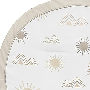 Sweet Jojo Designs Boho Desert Sun Taupe Playmat Tummy Time Infant Boy Girl Baby Play Mat Neutral Tan Beige Ivory Gold Cream Off White Bohemian Mountain Nature Outdoors Geometric Minimalist Sunshine