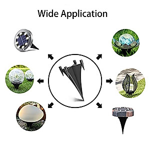 Replacement Stakes for Solar Ground Light, 6 Set Reinforced Plastic Ground Spikes, Replacement Parts for Solar Pathway Disk Light and Garden Glass Ball Outdoor