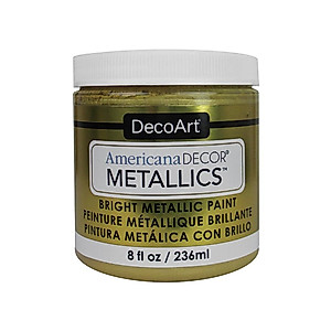 Decoart Metallics Acrylic Paint, 8 Fl. oz. Jar, Soft Gold (Pack of 1)