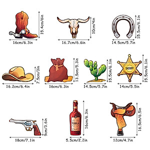 Western Cowboy Party Decoration Kit - Cowboy Yee Haw Garland Banner, Hanging Swirls Foil Swirls for Cowboy Theme Party Birthday Party Baby Shower Ceiling Decorations