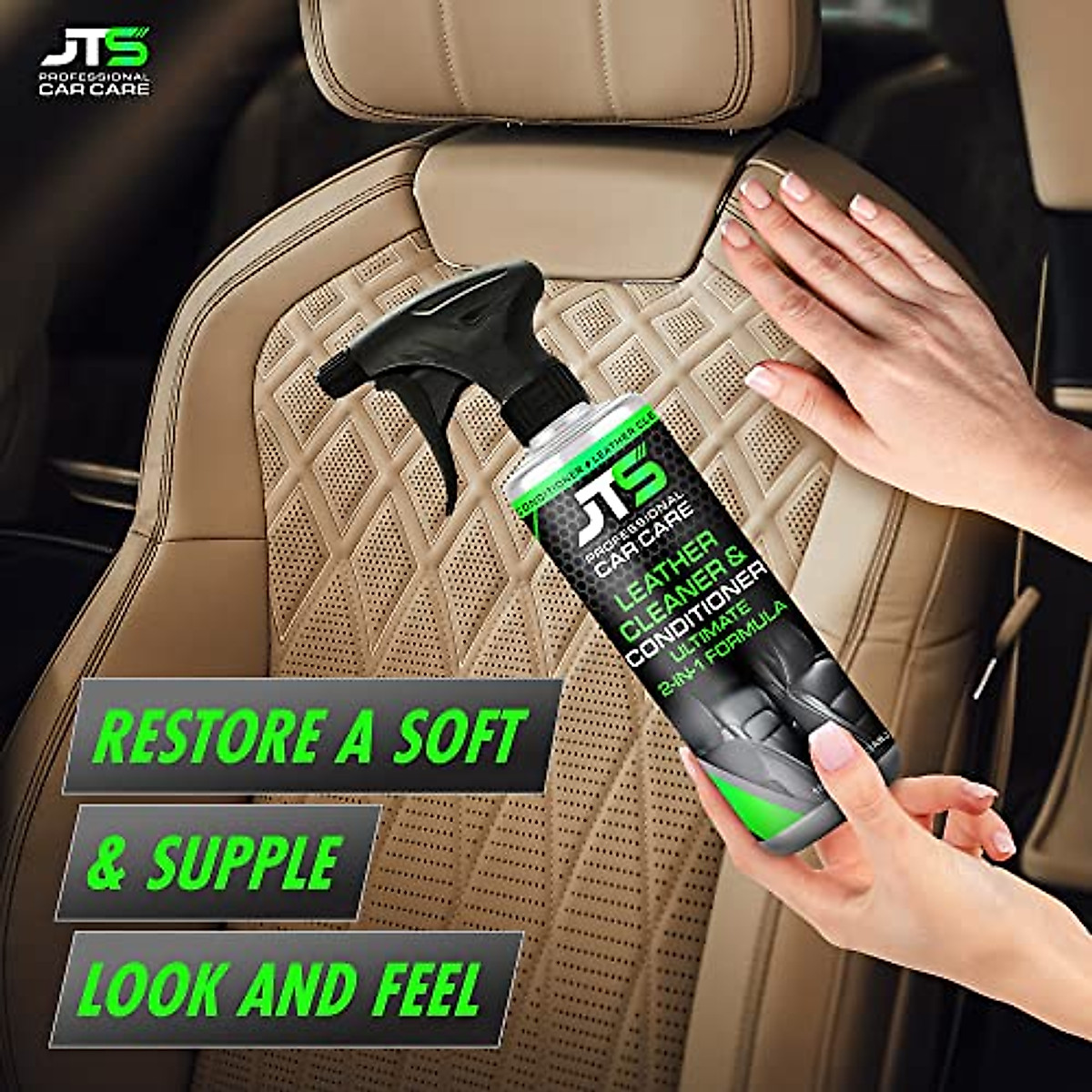 Sprayable Leather Cleaner & Conditioner, Protector for Car Interior Apparel Furniture Auto Interiors Car Seats Steering Wheel (Works on Natural, Synthetic, Pleather, Faux Leather and More) (16 Fl Oz)