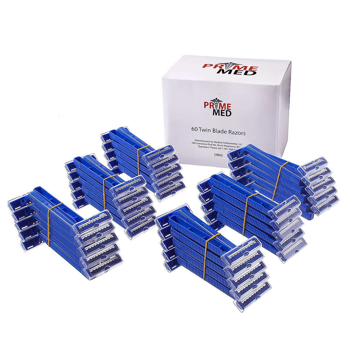 Deluxe Disposable Twin Blade Razors PrimeMed (60 Count)