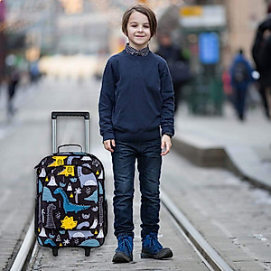 gxtvo Kids Luggage with Wheels for Boys, Dinosaur Rolling carry on Suitcase for Toddler Children