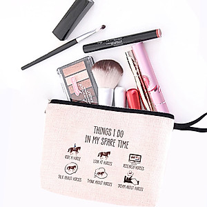 Horse Makeup Bag Horse Gifts for Girls Women Funny Birthday Christmas Gifts for Horse Lovers Equestrian Cowgirls Daughter Niece Mom Friends Aunt Sister cosmetic bag - Things I Do In My Spare Time
