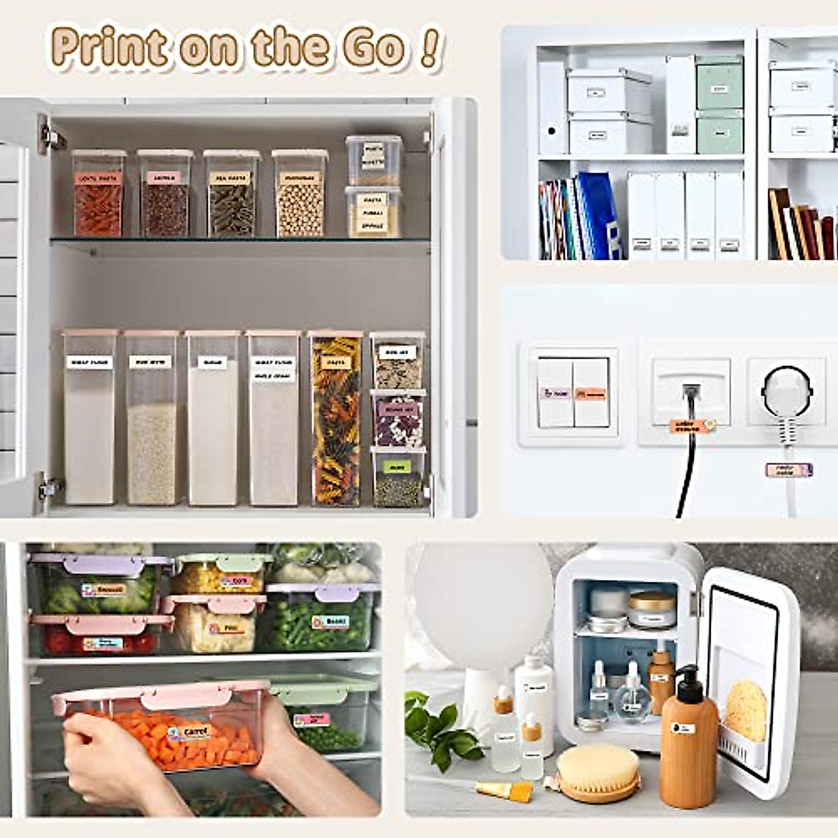 HPRT Label Makers Machine with 4 Tapes-Bluetooth Clear Label Maker Mini Waterproof Labels Compatible with iOS Android Home Office