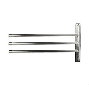 Swivel Towel Rack Wall Mounted Rotates Towel Bar SUS304 Stainless Steel 3-Arms Towel Swing Hanger Space Saving Storage Organizer Towel Holder for Bathroom, Kitchen,Brushed Finish