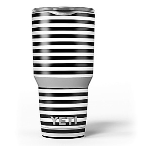 Design Skinz Slate Black Bold Hoizontal Lines - Skin Decal Vinyl Wrap Kit Compatible with The Yeti Rambler Cooler Tumbler Cups