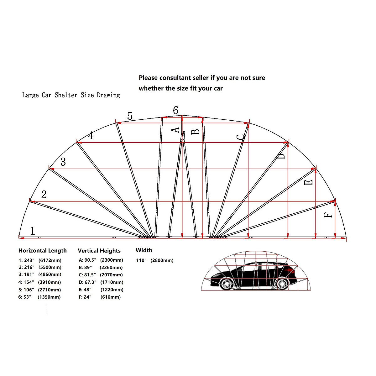 ikuby Super Sturdy Carport - Car Shelter - Heavy Duty Portable Lockable Carport Protecting Auto from All Weathers (Large-Car-Shelter-Size)…