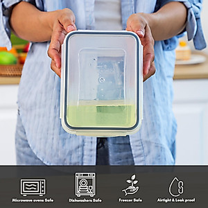 Moretoes 54pcs Airtight Food Storage Containers with lids, 27 Snap Lids and 27 Nesting Containers Plastic Stackable Containers with Labels for Kitchen, Refrigerator Organization, BPA Free, Diswasher