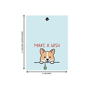 Red Door Inspirations Dog Happy Birthday Card, 4x6 includes card and envelope (Corgi Birthday Card Single)