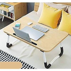 Foldable Bed Tray Lap Desk, Portable Lap Desk with Phone Slots Notebook Table Dorm Desk, Small Desk Folding Small Dormitory Table, Perfect for Watching Movie on Bed Or As Personal Dinning Table