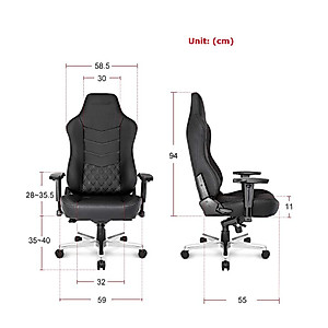 AKRacing Office Series Onyx Deluxe Executive Real Leather Desk Chair with High Backrest, Recliner, Swivel, Tilt, Rocker & Seat Height Adjustment Mechanisms, 5/10 Warranty - Black -