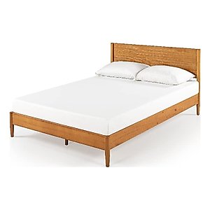ZINUS Allen Mid Century Wood Platform Bed Frame / Solid Wood Foundation / Wood Slat Support / No Box Spring Needed / Easy Assembly, Full, Brown