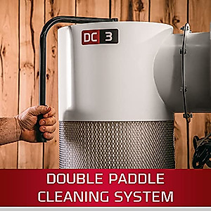 JET JCDC-3 Cyclone Dust Collector, 2-Micron Filter, 1240 CFM, 3HP, 1Ph 230 (717530K)