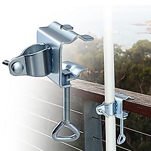 MOLIGOU Deck Umbrella Clamp, Parasol Holder Clip, Patio Balcony Umbrella Stand Clip, Mount to Railing