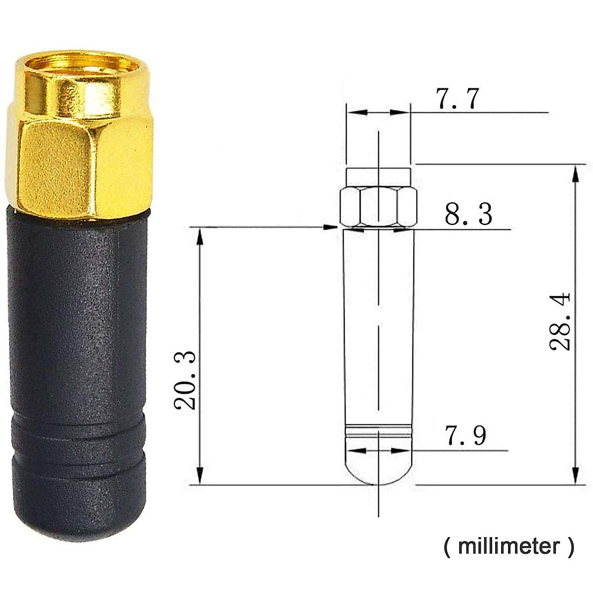 FPV Small WiFi Antenna 2.4GHz Bluetooth Mini WiFi Antenna Wireless Omni Thumb Antenna mmdvm Network Router RP SMA Male TX RX Mini RHCP Racing Drone Antenna for Multicopter Back Up Camera Pack of 2