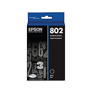 EPSON T802 DURABrite Ultra -Ink Standard Capacity Black -Cartridge (T802120-S) for select Epson WorkForce Pro Printers