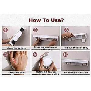 Loouer No Drilling Floating Wall Ledges 15.35inch Wall Mounted Bathroom Shelf with Suction Cup Decorating Shelf for Pictures Ornaments Bedroom Bathroom Home (White)