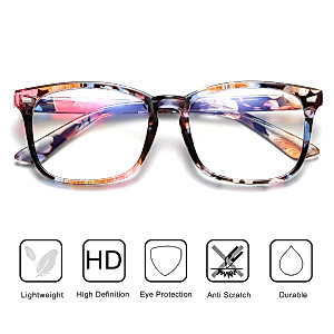 AISSWZBER Unisex Stylish Square Non-Prescription Eyeglasses Clear Lens Glasses