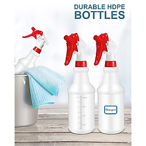 Eccliy 20 Pack 16 Oz Empty Spray Bottles for Cleaning, Leak Proof Spray Bottles with Measurements and Adjustable Nozzle for Cleaning Solutions Commercial Supplies(Red)