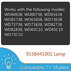 915B441001 Mtsublshi Replacement Lamp with Housing for TV WD 60638 WD-60638 WD 60738 WD-60738 WD-65638 WD-73638 WD-82738 WD-73C10 WD-65738 WD-65738 WD-73738 WD-60C10