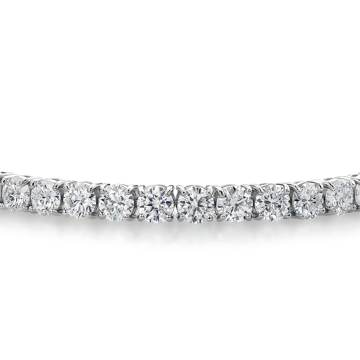 Gem Stone King 18.00 Cttw Round White Moissanite Tennis Bracelet For Women In 925 Sterling Silver | Round 5MM | 7.25 Inch