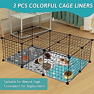 BNOSDM Guinea Pig Cage Liners 3 Packs Reusable Small Animals Pee Pads Washable Guinea Pig Bedding Highly Absorbent Cage Mats for Rabbits Hamsters Rats and Other Small Pets