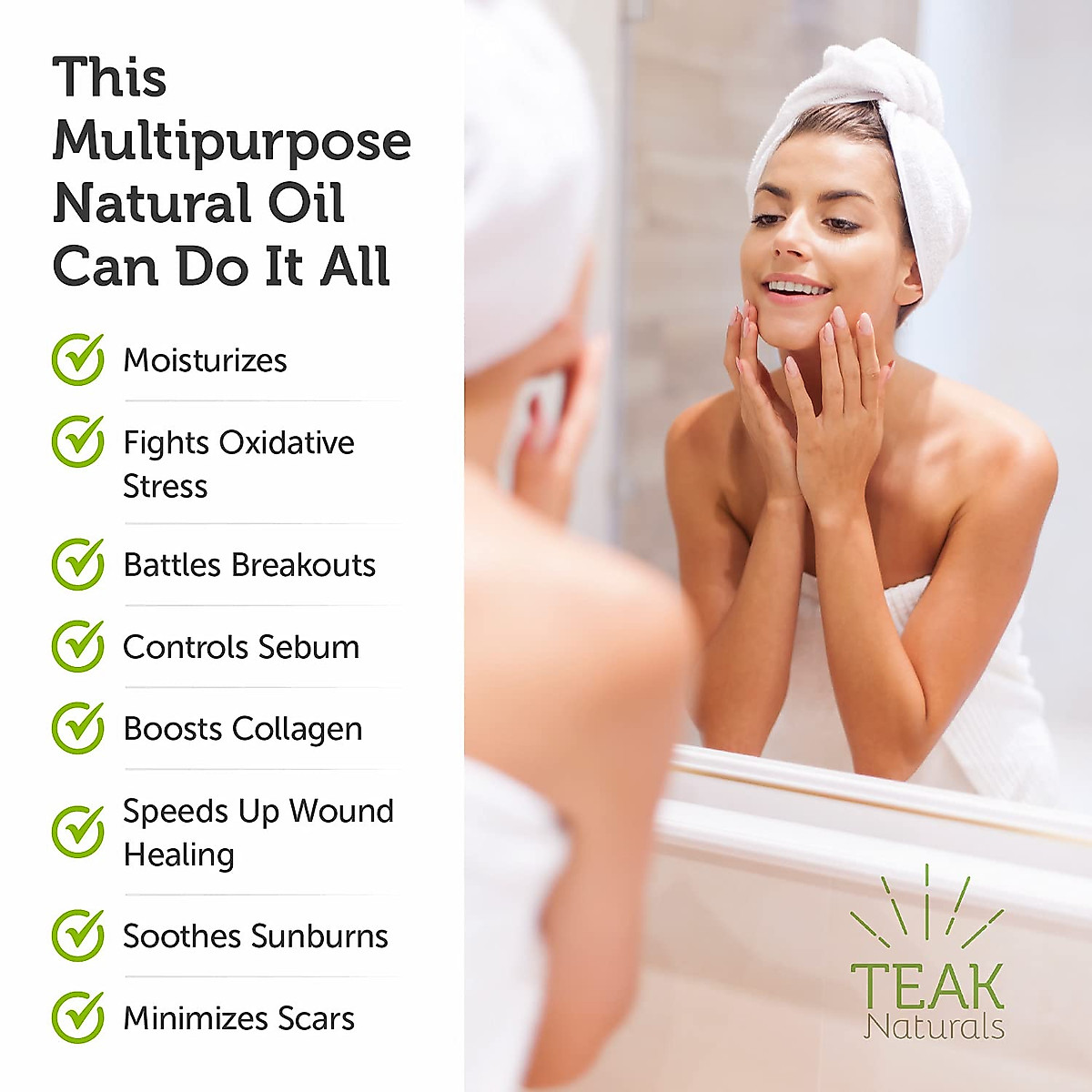 Teak Naturals Cold Pressed Organic Jojoba Oil Natural Unrefined Pure Jojoba Oil Moisturizer for Skin Hair and Nails - 4 Ounces