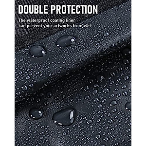 Nicpro Light Weight Art Portfolio Bag, 32 x 42 Extra Large Art Portfolio Case with Detachable Shoulder Strap, Leather Corners, Carrying Storage Case for Artwork, Canvas, Poster, Sketching, and Drawing