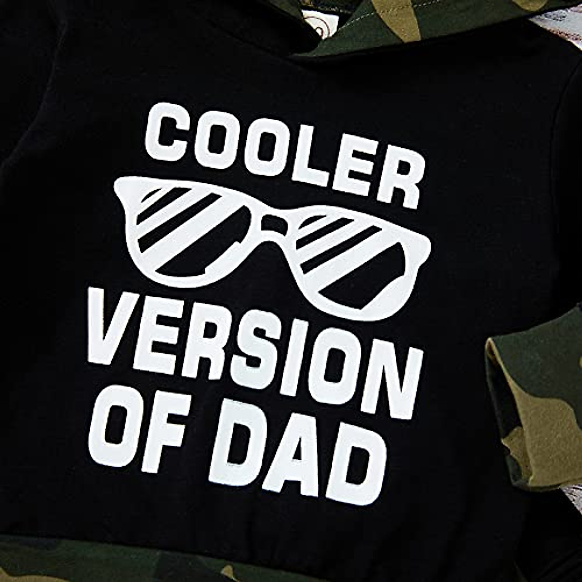 Viworld Baby Boy Pant Outfits Cooler Version of Dad Hoodie Camouflage Pants 2Pcs Casual Clothes(Black,3-4T)