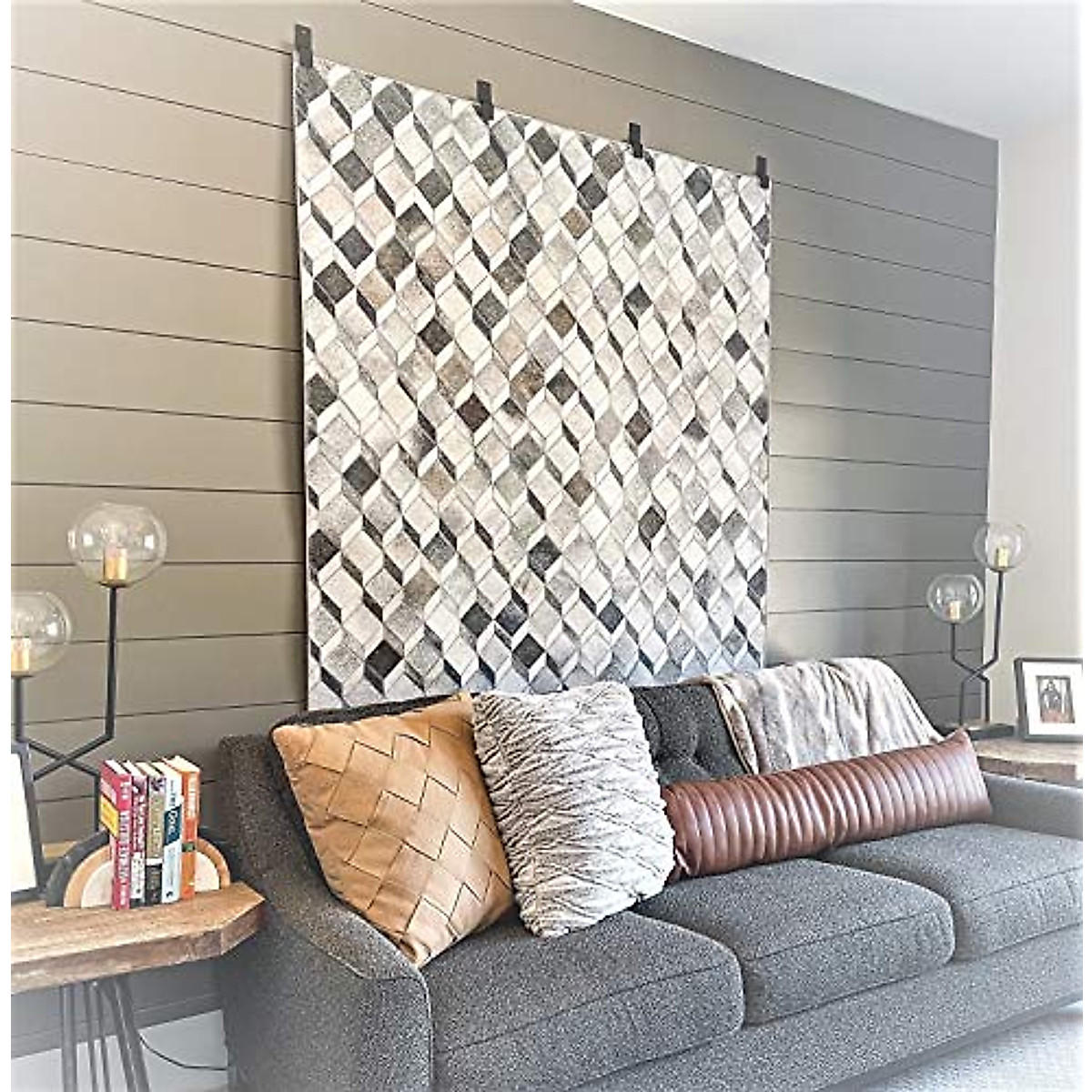 Wise Linkers Wall Clips Matte Black for Rug Hanging and Animal Hide Hanging (Pack of 6) Rug Grippers/Rug Clips/Rug Hangers from