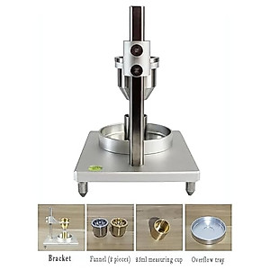 XDTKJDZ Hall Flow Meter, 2-in-1 Powder Bulk Density Meter Flow Tester, with 2.5 Mm Stainless Steel Funnel, Adjustable Height, for Metal Powder and Non-Metallic Powder