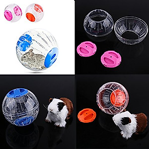 Hamster Exercise Ball,Delaman 4.7 inch Silent Hamster Mini Running Activity Exercise Ball, Toy Transparent Hamster Ball fo Hamster Running Activity (Orange)