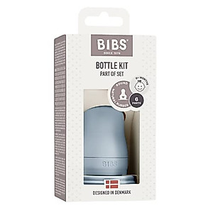 BIBS Bottle Kit - Part of Set. Mix and Match with BIBS Glass Bottles in Different Sizes, Bottle Kit Color - Part of Set, Baby Blue