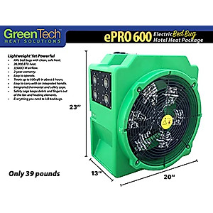 Hotel Portable Electric Bed Bug Sanitation Heater | Professional-Grade | Heat Treatment System and Equipment | Get Rid of Bugs | 26,212 BTU | ePro 600 PTAC Hotel Bundle Package for 600 Sq Foot Room